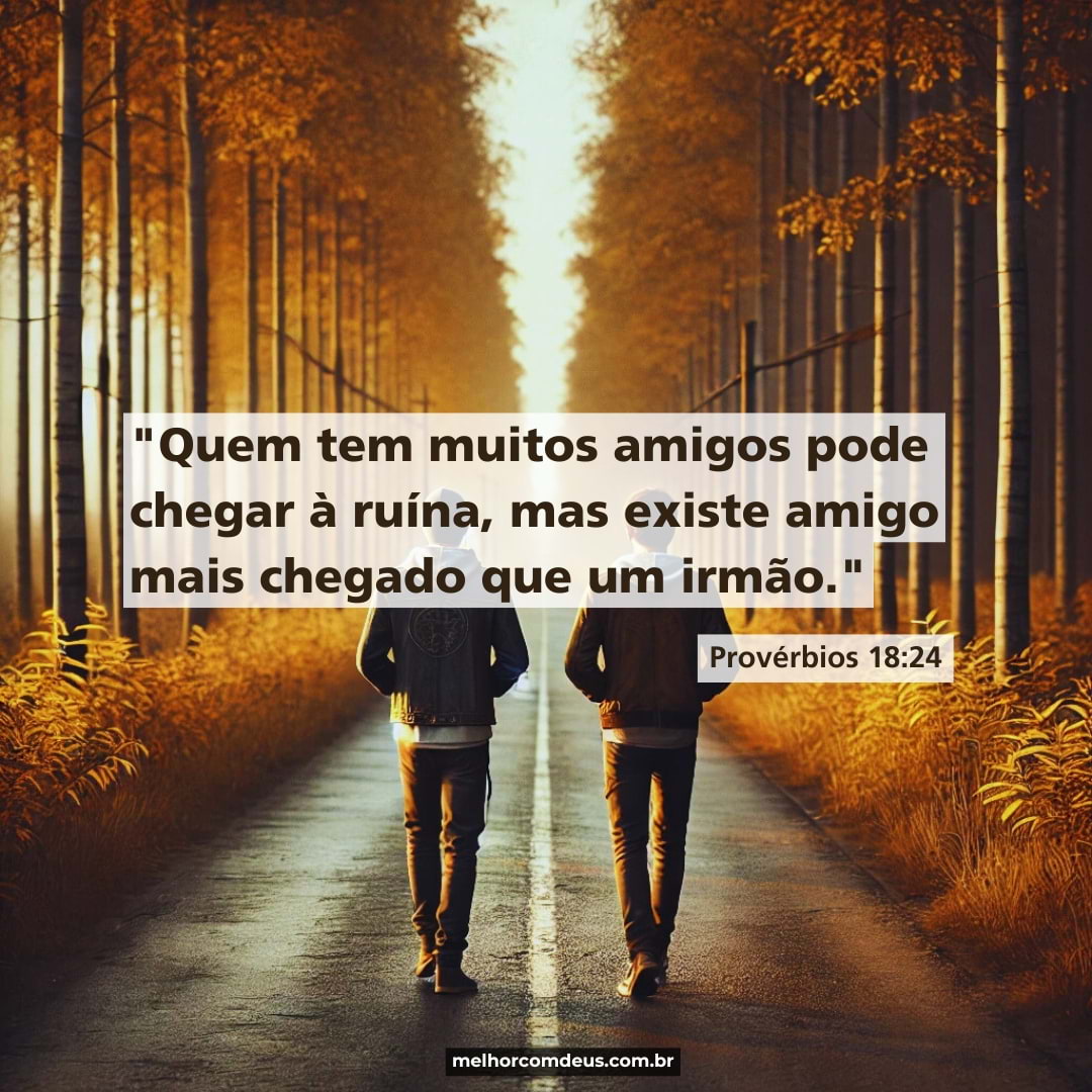 Existe amigo mais chegado que um irmão - Provérbios 18:24